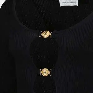 MARINE SERRE Slim-fit Short Openwork Cardigan