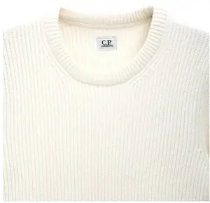 C.P. COMPANY Ribbed Crew Neck Sweater With Logo Detail