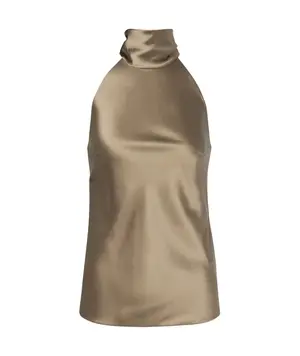 Ralph Lauren Chiltons Tie-neck Satin Top - Green