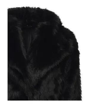 V73 Long Sleeved Coat With Eco-fur Collar