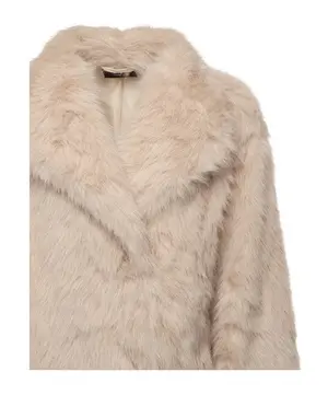 V73 Long Sleeved Coat With Eco-fur Collar