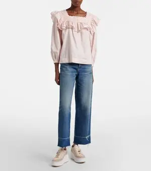 Chloé Nama Platform Sneakers In Suede And Leather - Beige