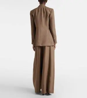 Ralph Lauren Greer Linen, Cashmere, And Silk Wide-leg Pants - Brown