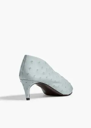 Khaite Miriam Low Heel Ostrich Pumps