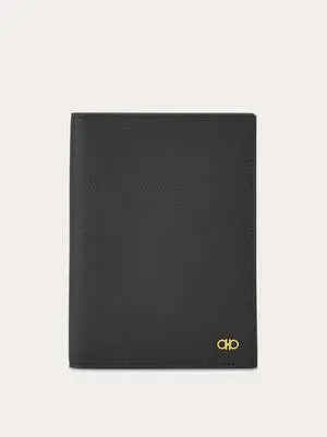 FERRAGAMO Gancini Passport Holder - Black