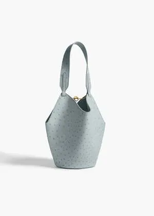 Khaite KHAITE Ostrich Mini Lotus Tote Frost