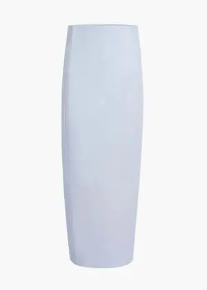 Khaite KHAITE Lyle Skirt In Leather Sky Blue
