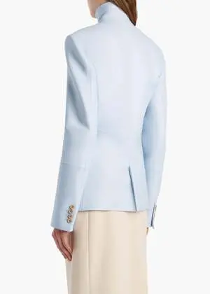 Khaite Rolo Double-breasted Leather Jacket - Sky Blue