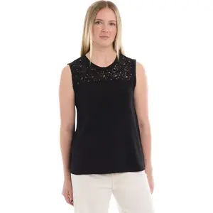 Wilt Shell With Lace Yoke Top Black