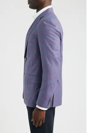 HERITAGE GOLD Plaid Wool Blend Sport Coat