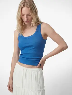 ZDNU 81041892 Scoop Neck Ribbed Cotton Tank Top