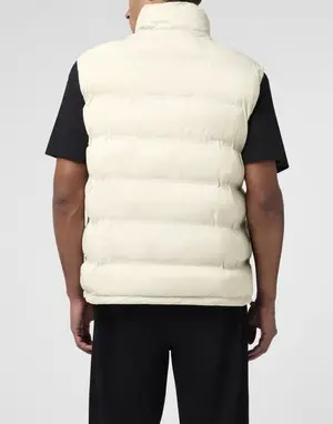 PLEIN SPORT Lightweight Padded Vest With Tiger Scratch Print - Grey