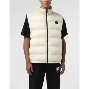 PLEIN SPORT Lightweight Padded Vest With Tiger Scratch Print - Grey