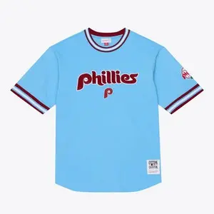 Mitchell & Ness Philadelphia Phillies Wild Pitch Ringer T-shirt - Light Blue