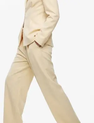 KOTON High Rise Pleated Wide Leg Trousers