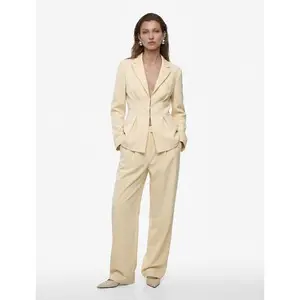 Koton High Rise Pleated Wide Leg Trousers - Yellow