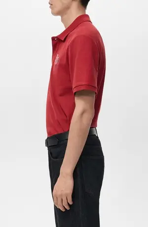 Mango Embroide Cotton Piqué Polo