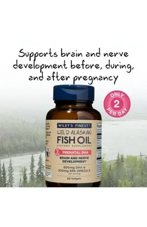 WILEY'S FINEST Prenatal Dha Omega-3 60 Softgels For Pregnancy And Nursing Support