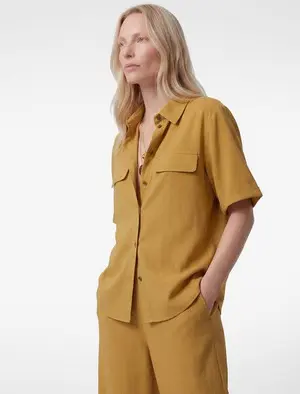 KOTON Short Sleeve Viscose Shirt With Pockets