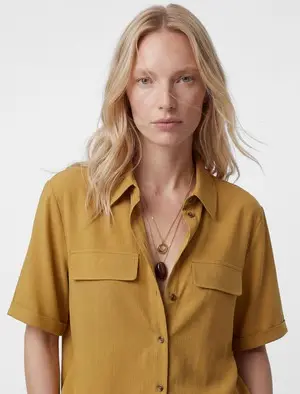 KOTON Short Sleeve Viscose Shirt With Pockets