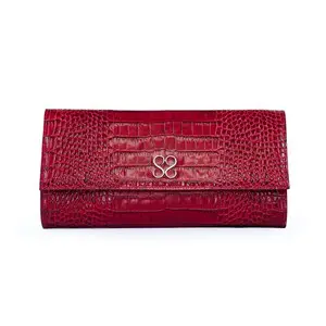 STESSA BY SARAH The Valentina Croc Clutch - Red
