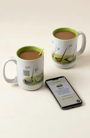 UNCOMMON GOODS Golf Every Day Interactive Qr Mug