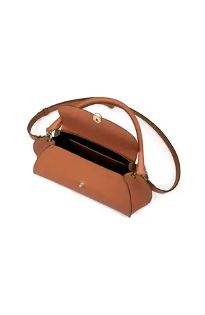 NOIRGAZE Scallop Baguette Bag In Calf Leather - Tan
