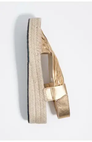 Bimba Y Lola Leather Jute Wedge Sandal