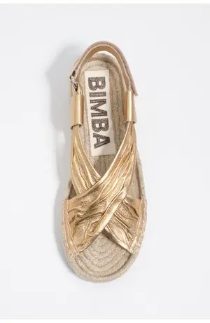 Bimba Y Lola Leather Jute Wedge Sandal