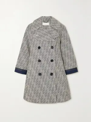 Chloé Double-breasted Monogram Printed Cotton-gabardine Coat