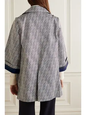Chloé Double-breasted Monogram Printed Cotton-gabardine Coat