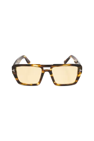 TOM FORD Rectangular Tortoiseshell Sunglasses - Brown
