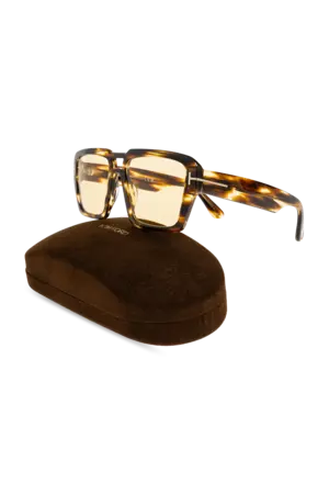 TOM FORD Rectangular Tortoiseshell Sunglasses