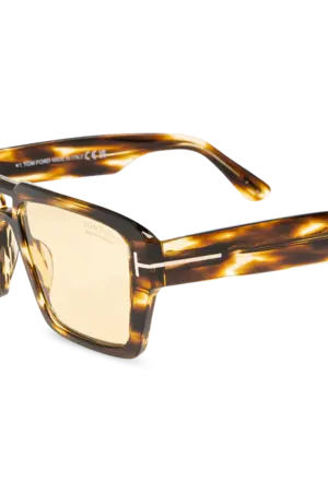 TOM FORD Rectangular Tortoiseshell Sunglasses