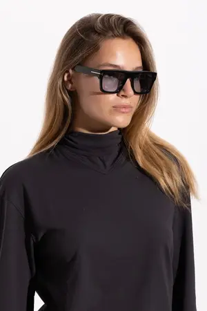 TOM FORD Rectangular Acetate Sunglasses - Black