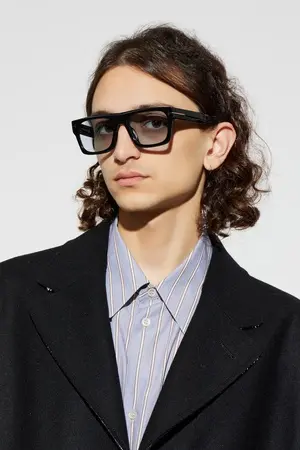 TOM FORD Rectangular Acetate Sunglasses - Black