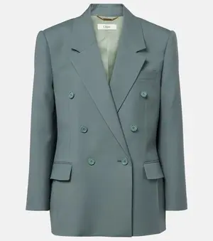 Chloé Double-breasted Wool Blazer - Green