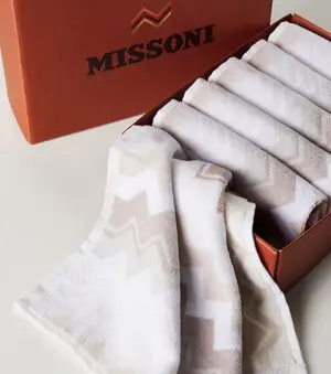 Missoni Giacomo Set Of 6 Cotton Terry Face Towels - Beige