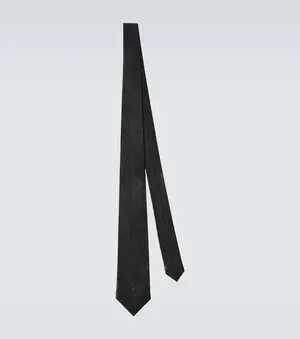 TOM FORD Leather Tie - Black