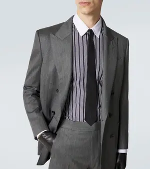 TOM FORD Leather Tie - Black