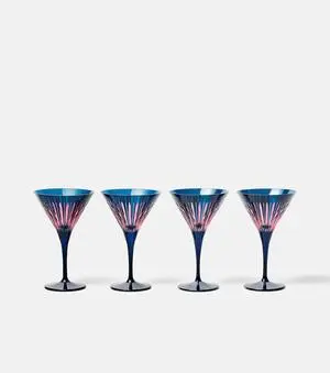 L'Objet Prism Set Of 4 Martini Glasses - Blue