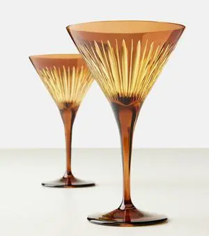 L'Objet Prism Set Of 4 Martini Glasses - Orange