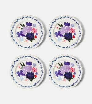 BITOSSI Set Of 4 Floral Porcelain Dinner Plates