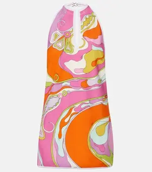 Emilio Pucci Orchidee Cotton-blend Terry Minidress - Multicoloured