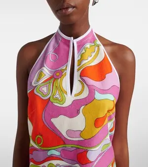 Emilio Pucci Orchidee Cotton-blend Terry Mini Dress