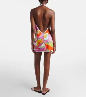 Emilio Pucci Orchidee Cotton-blend Terry Mini Dress