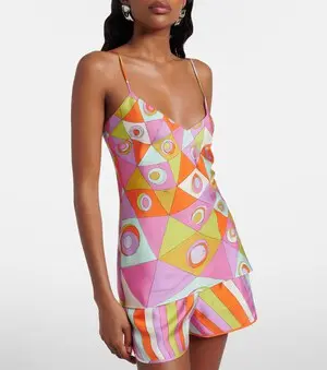 Emilio Pucci Occhi Silk Satin Top