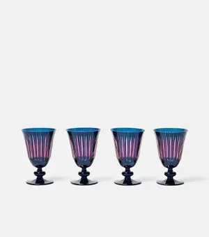 L'Objet Prism Set Of 4 Wine Glasses - Blue