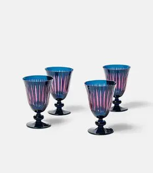 L'Objet Prism Set Of 4 Wine Glasses - Blue