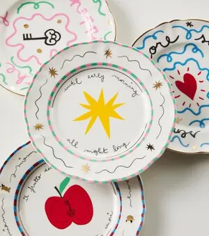 BITOSSI Il Frutto Della Passione Set Of 4 Porcelain Plates - Multicoloured